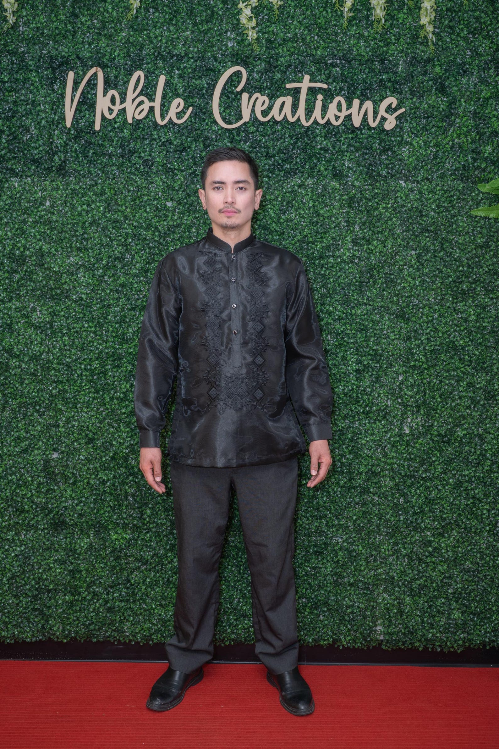 BARONG TAGALOG All Black Filipino National Costume Filipiniana Formal ...