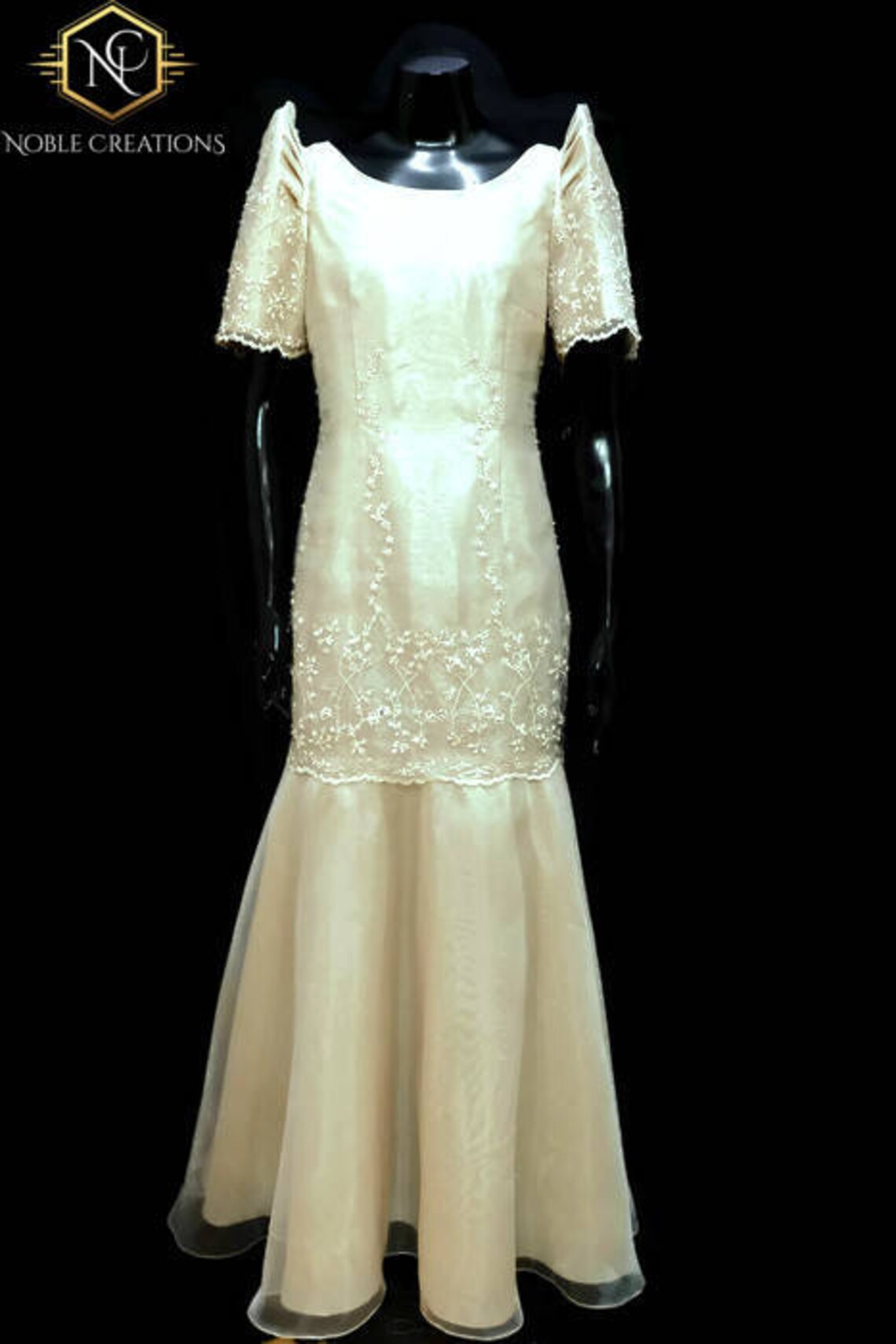 FILIPINIANA DRESS Embroidered and Beaded Mestiza SERPENTINA Gown ...