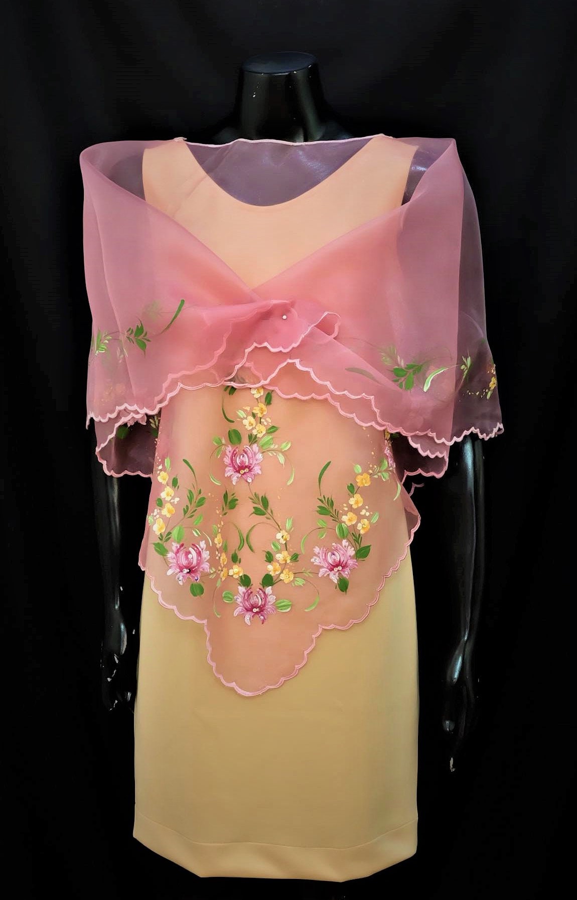 FILIPINIANA PONCHO PANUELO Hand Painted, Embroidered and Beaded ...