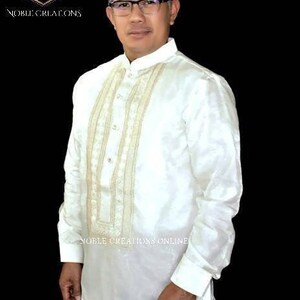 BARONG TAGALOG Chinese Collared Filipino National Costume FILIPINIANA ...
