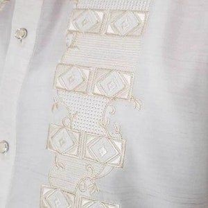 BARONG TAGALOG Full Open Embroidered Jusi-cotton Blend Fabric With ...