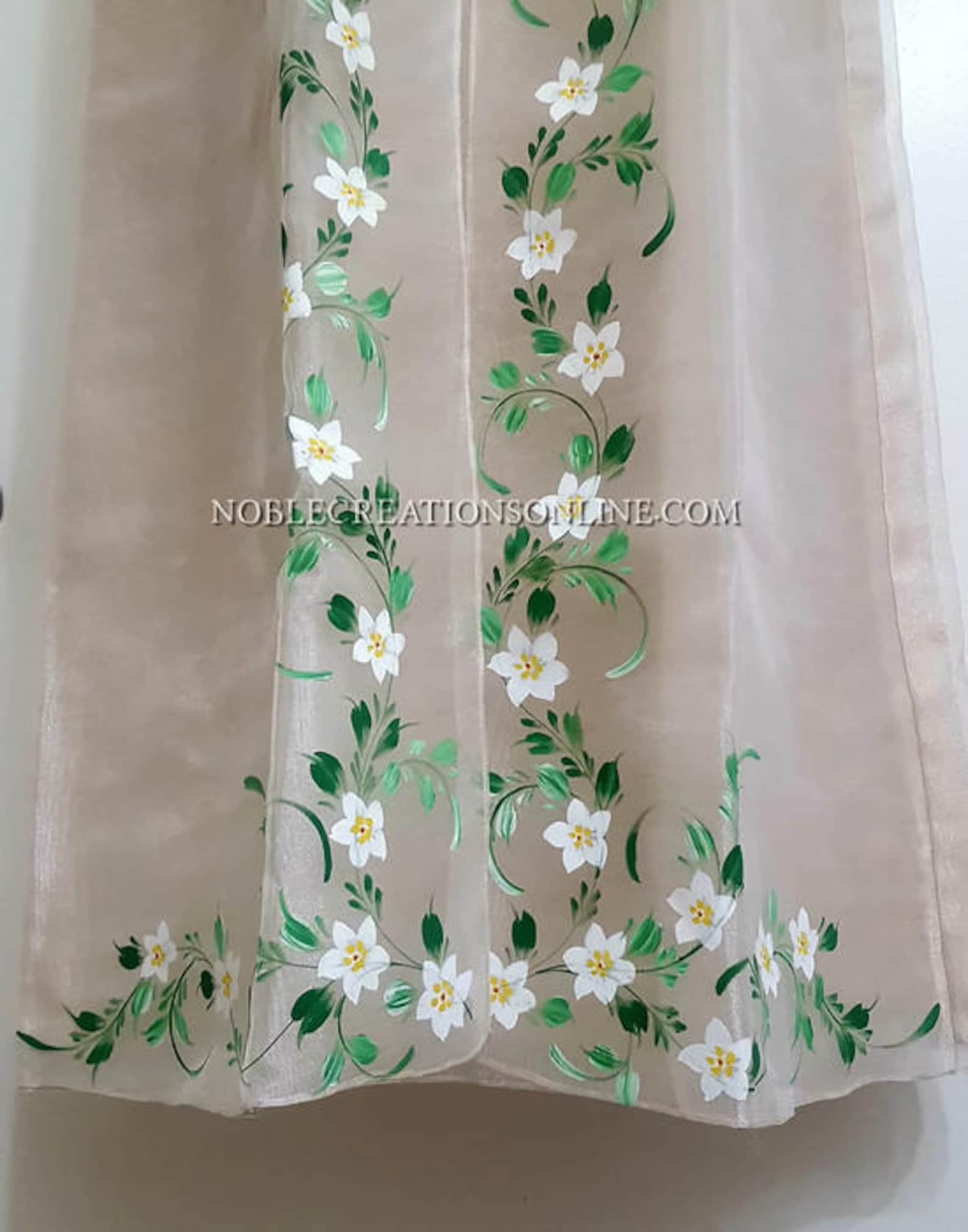 FILIPINIANA DRESS Hand-painted Off-shoulder Gown Philippine National ...