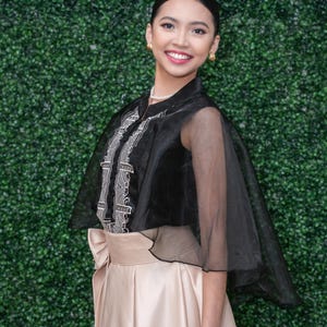 Modern FILIPINIANA Inspired Silk Embroidered CAPE BARONG Tagalog ...