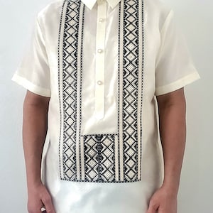 BARONG TAGALOG Short Sleeves Filipino National Costume Filipiniana ...