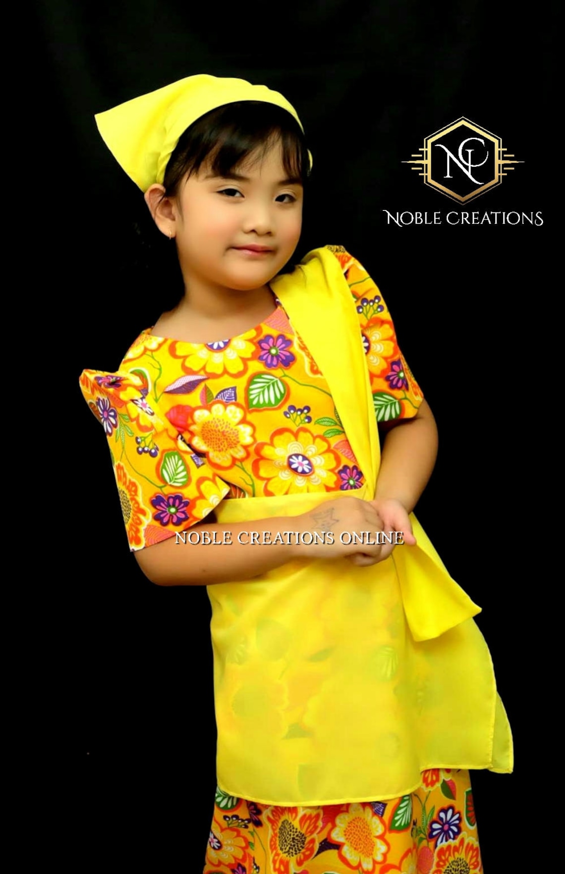KIDS FILIPINIANA DRESS Floral Patadyong Philippine National Costume ...