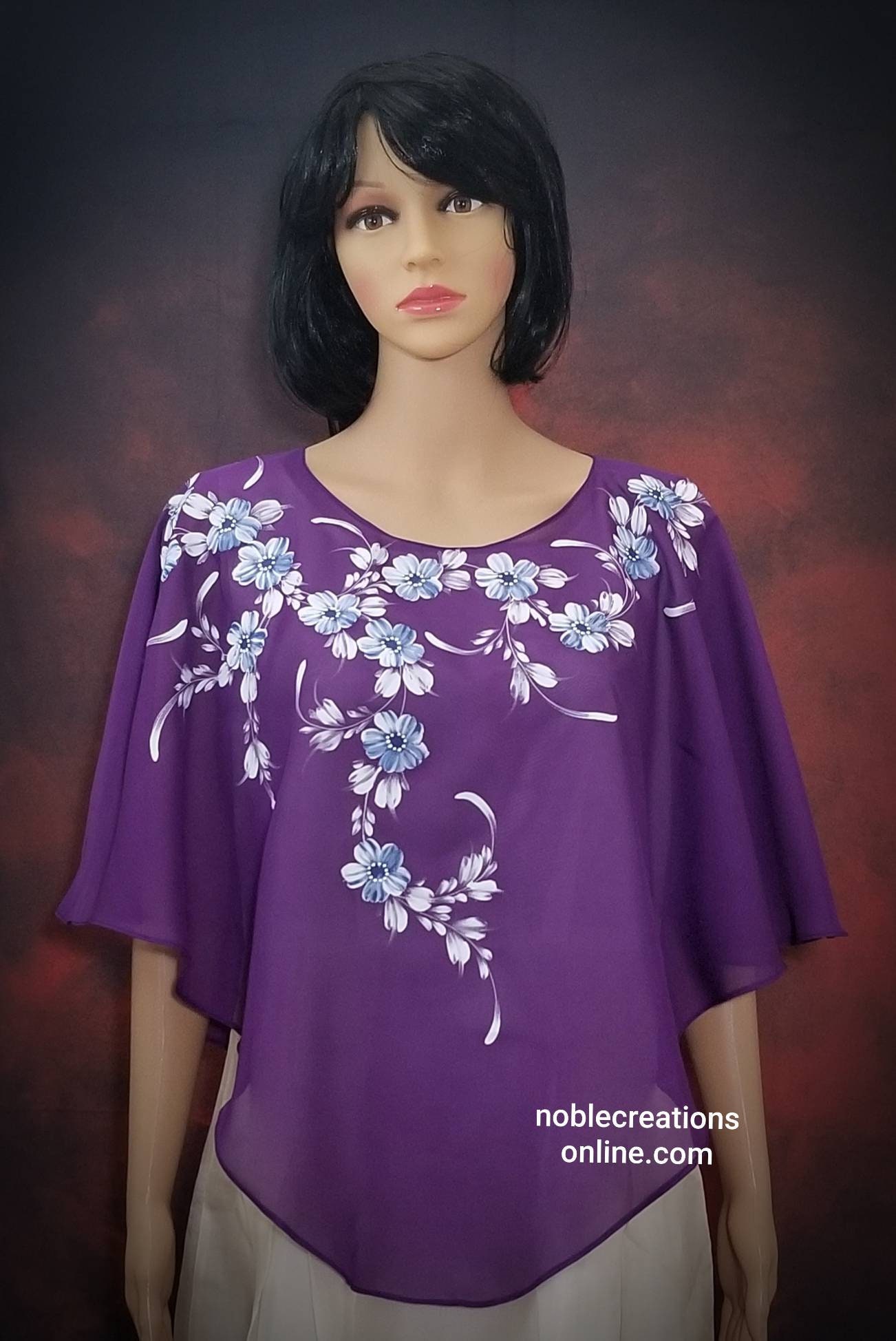Filipiniana Inspired Chiffon Poncho Hand Painted Philippine Barong ...