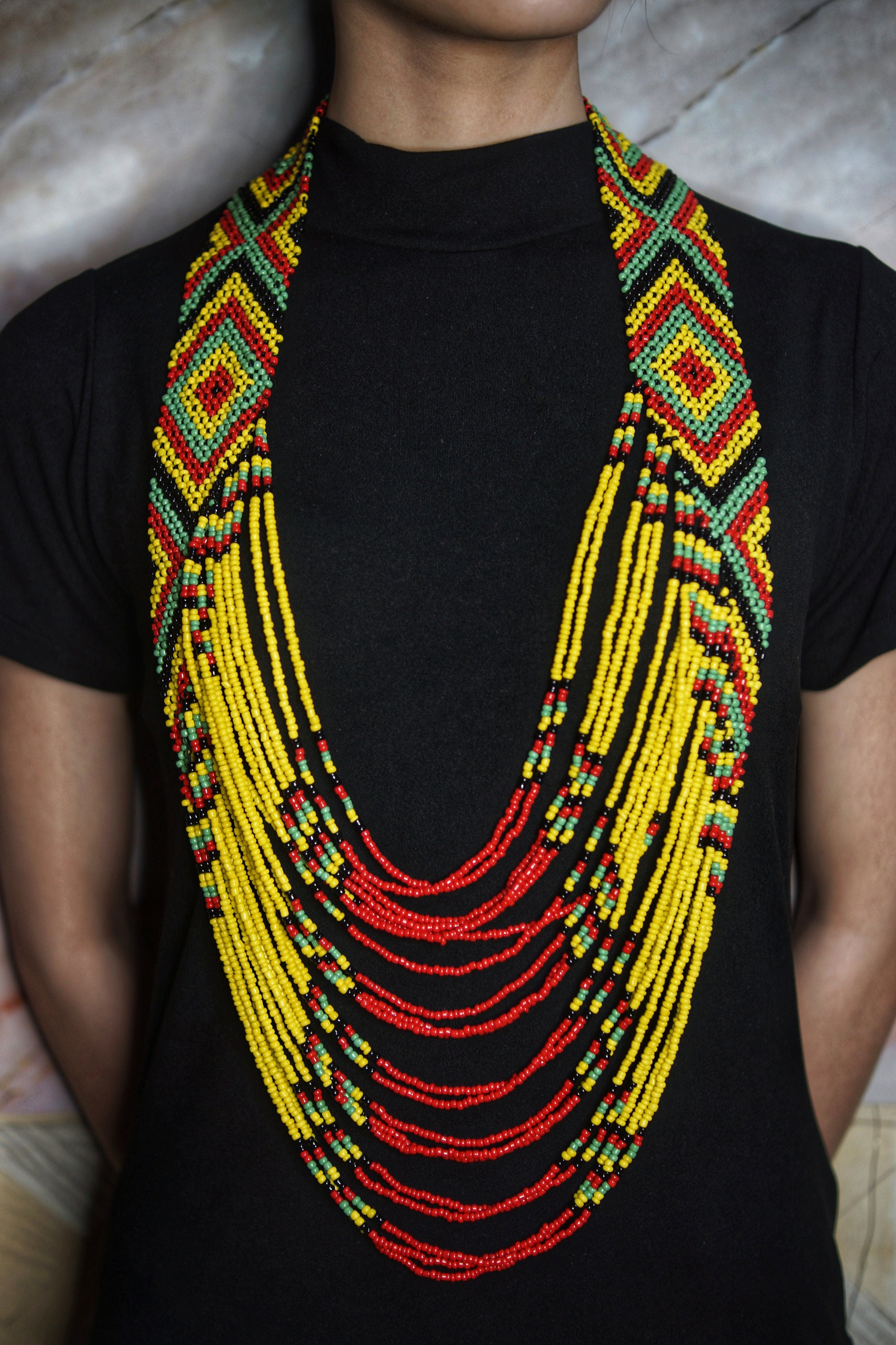 FILIPINIANA Ethnic Manobo T'boli 8-layered Traditional Bead Necklace ...