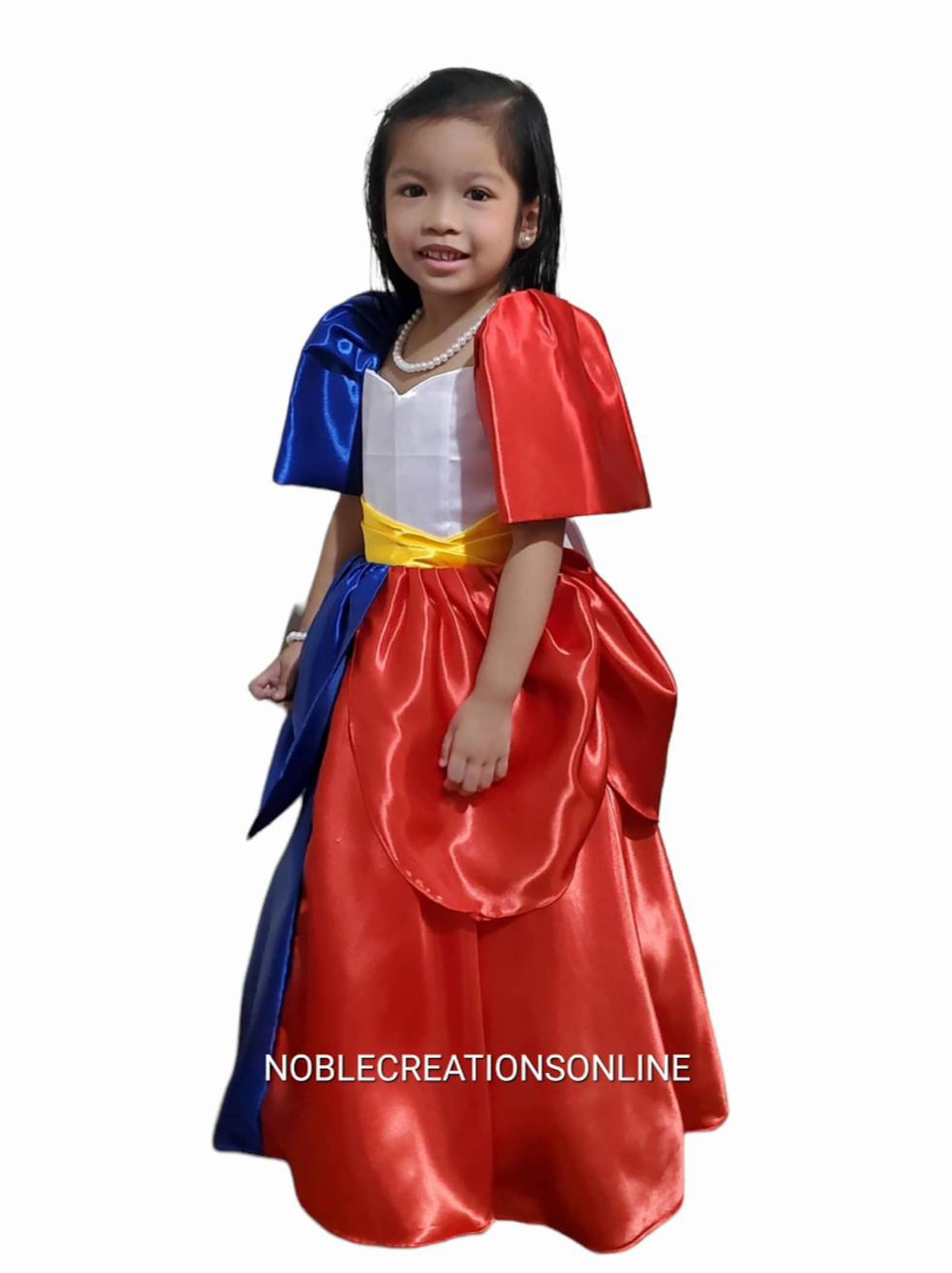 KIDS FILIPINIANA Ball Gown Philippine Flag Inspired Mestiza Santacruzan ...