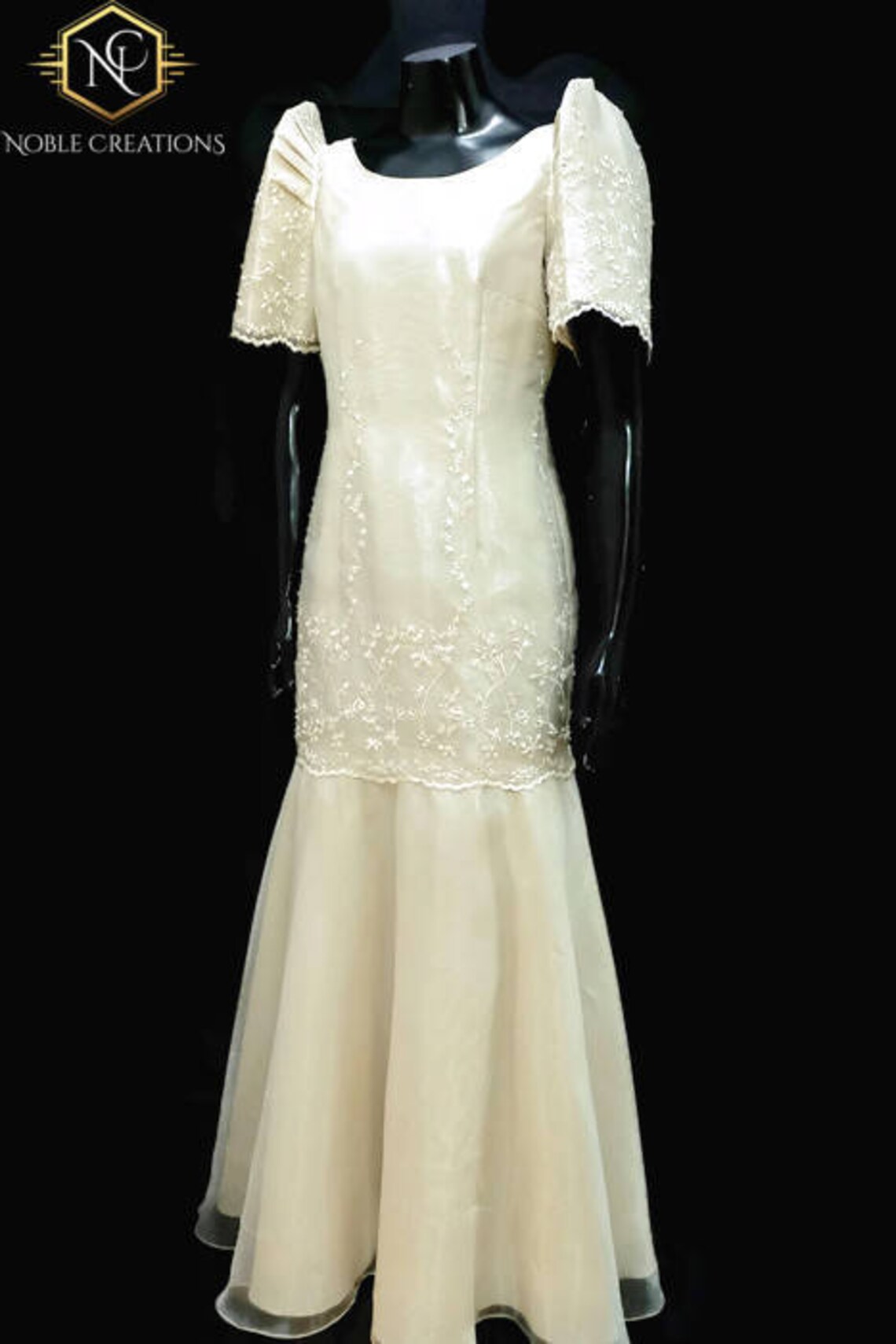 FILIPINIANA DRESS Embroidered and Beaded Mestiza SERPENTINA Gown ...