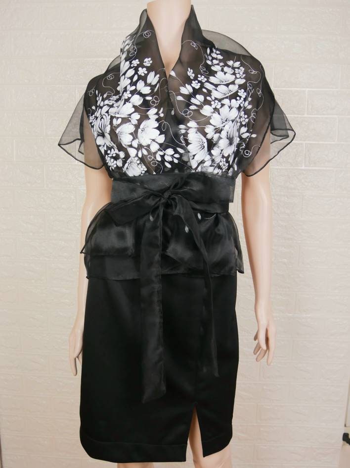 FILIPINIANA Hand-Painted WRAP JACKET Barong Tagalog Philippine National ...