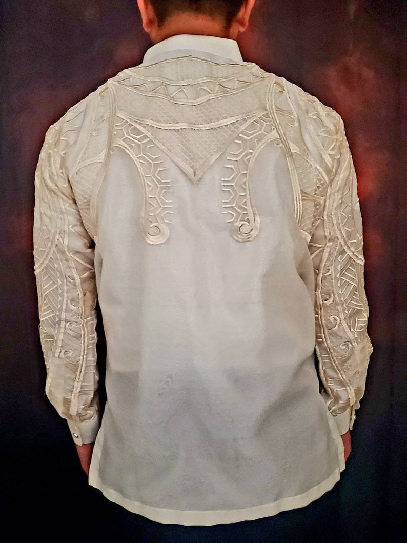 Barong Tagalog TRIBAL Style With Inner Lining Filipino National Costume ...