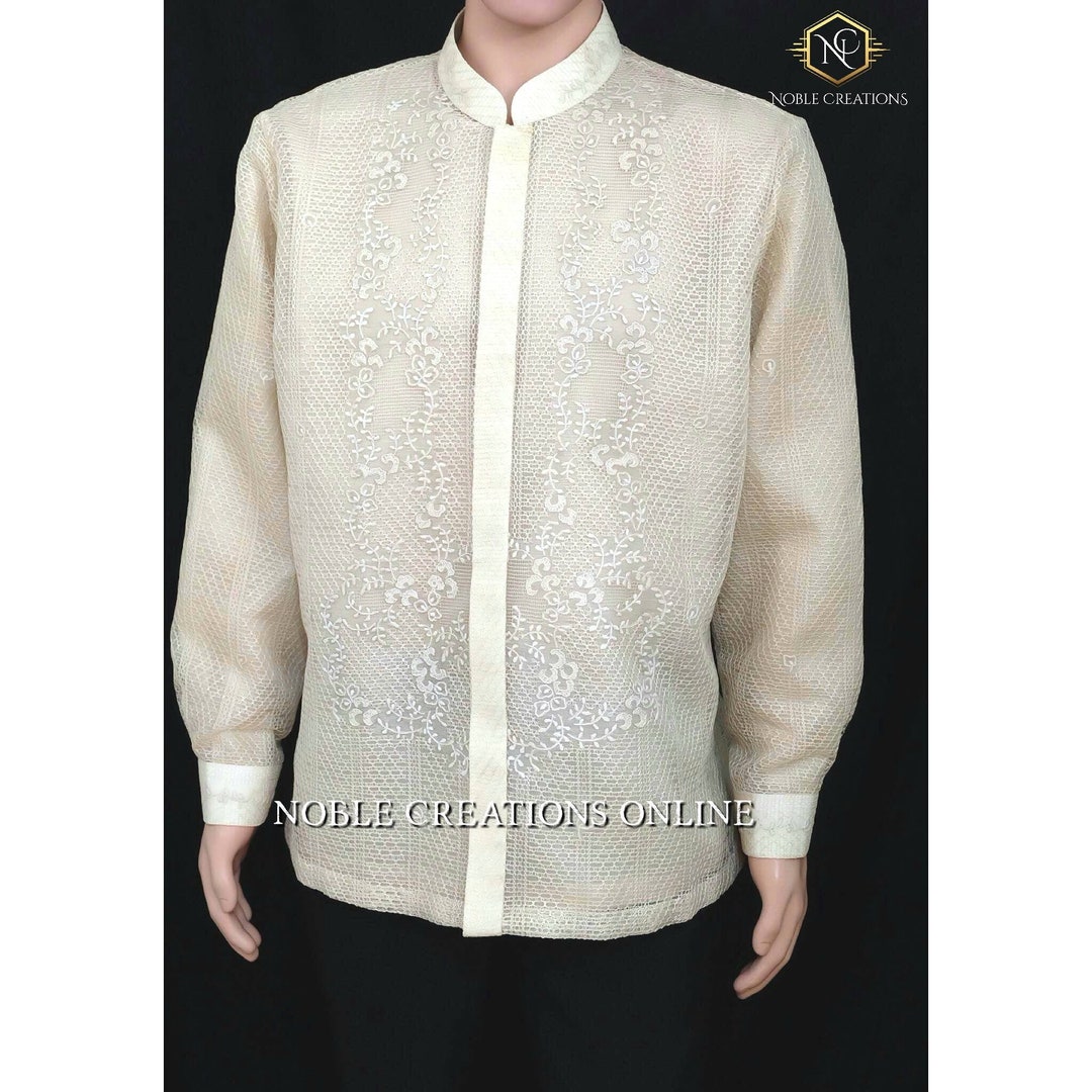 BARONG TAGALOG Pinya Fiber Cloth With Detachable Camiso Chino ...