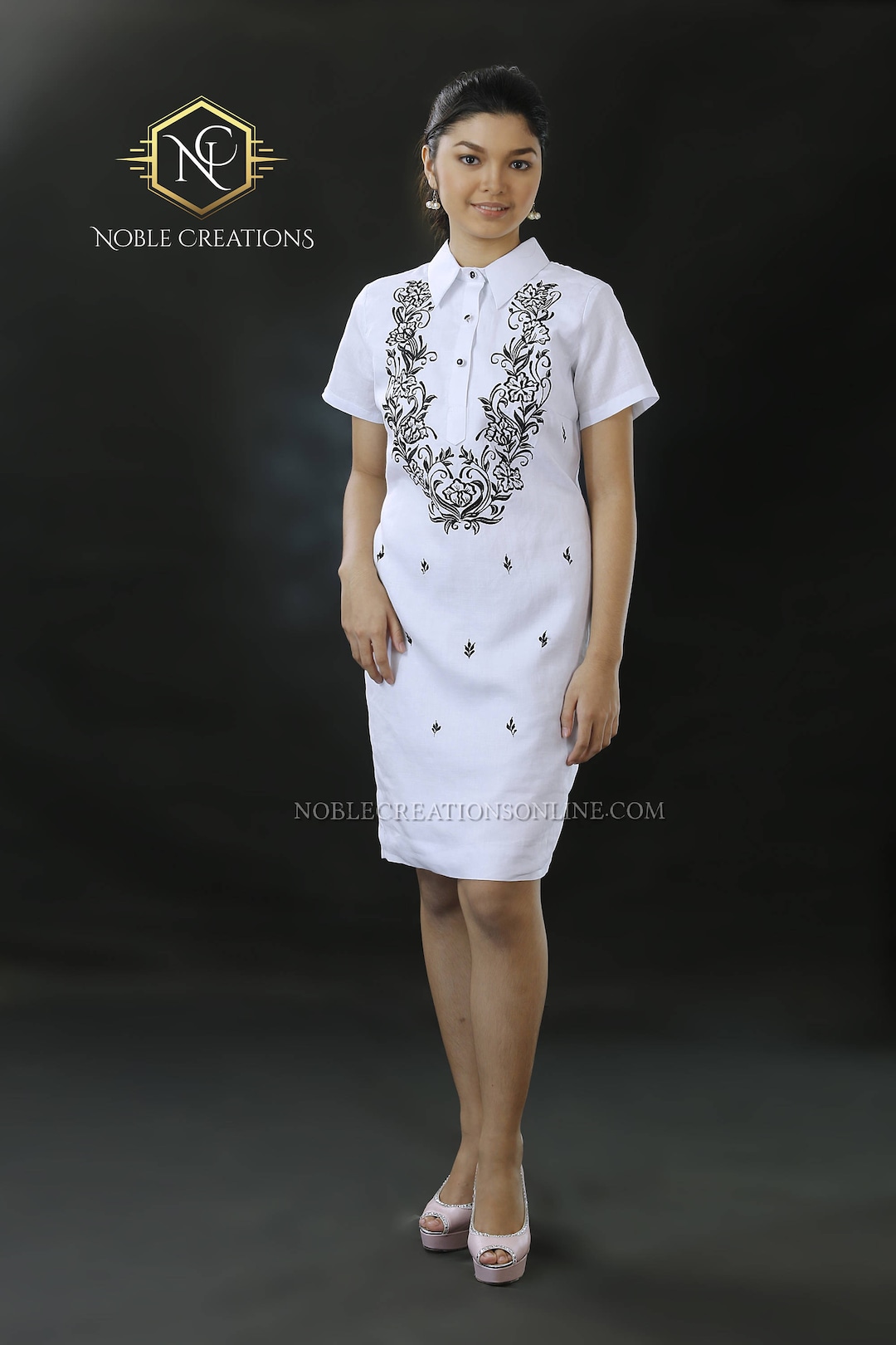 Sale!!! Modern FILIPINIANA Dress Linen BARONG TAGALOG Philippine ...
