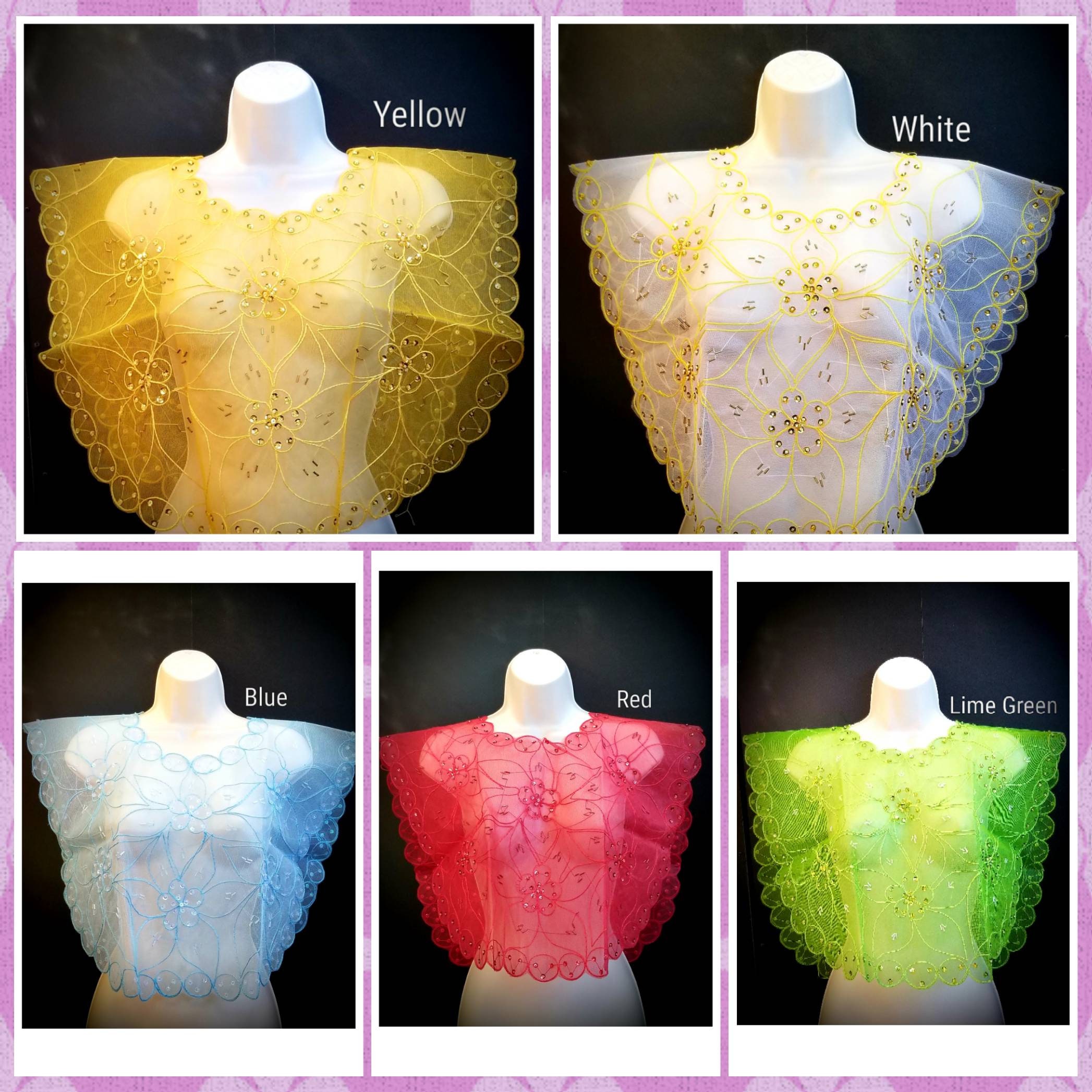 FILIPINIANA Embroidered and Sequined KIMONA Handmade Philippine ...