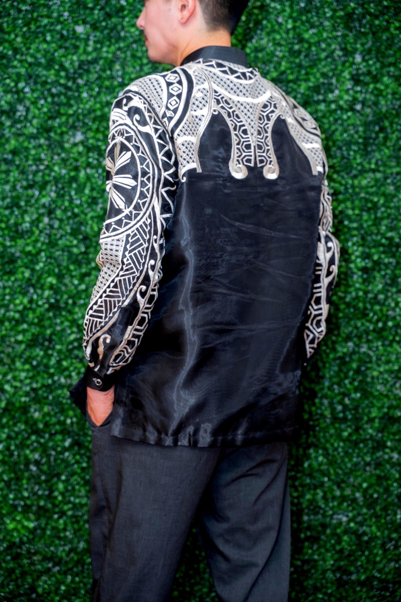 Barong Tagalog TRIBAL Style With Inner Lining Filipino National Costume ...