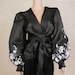 FILIPINIANA Jusi Fabric Hand Painted BISHOP SLEEVE Jacket Barong ...