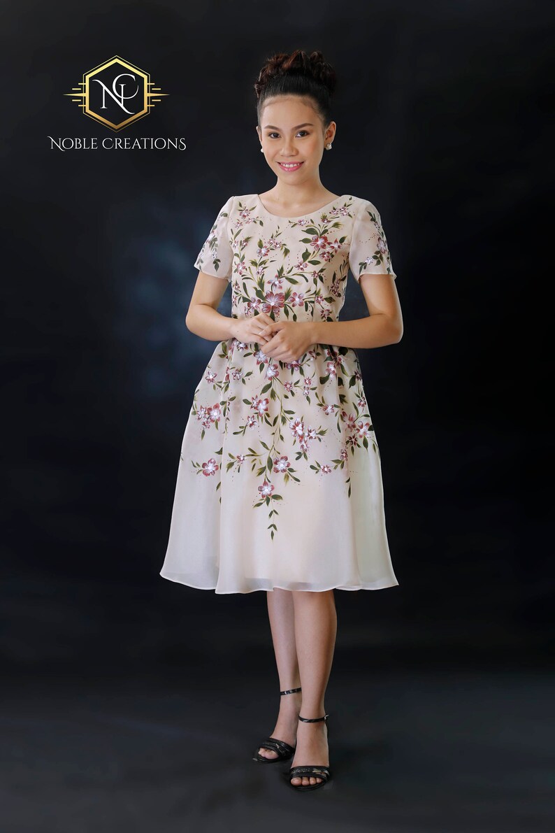 FILIPINIANA Dress Hand Painted Jusi BARONG TAGALOG Philippine - Etsy