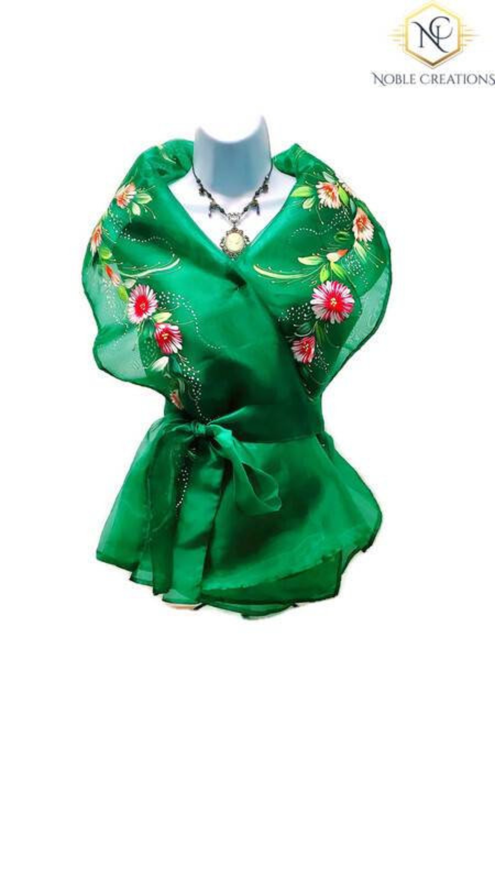 FILIPINIANA Hand-painted WRAP BLOUSE Barong Tagalog Philippine - Etsy ...