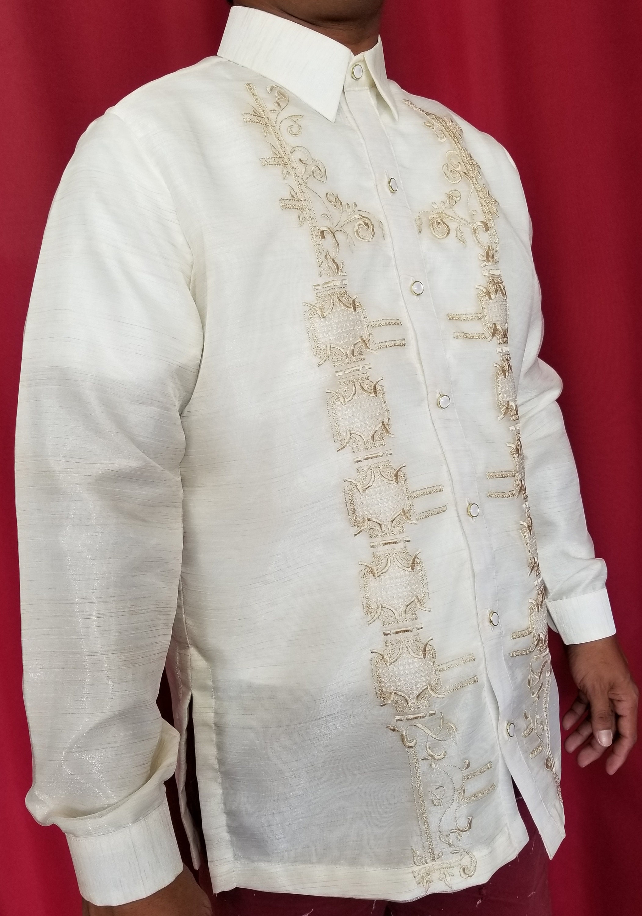 BARONG TAGALOG Full Open Embroidered Filipino National Costume ...
