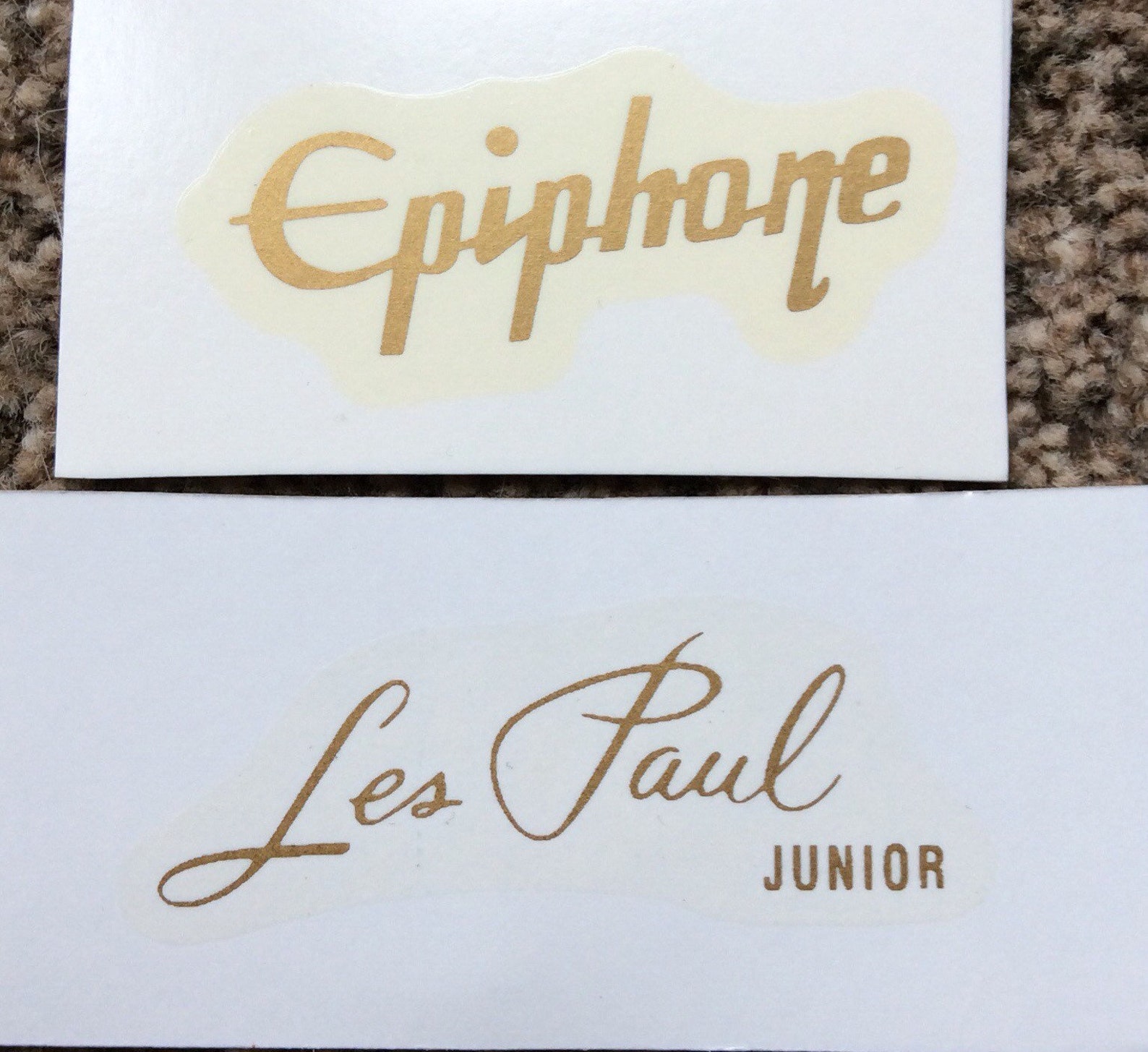 Epiphone type waterslide headstock decals gold logo . Les Paul | Etsy