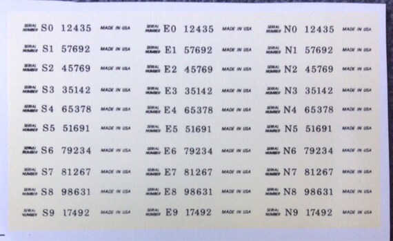 Serial numbers | Etsy