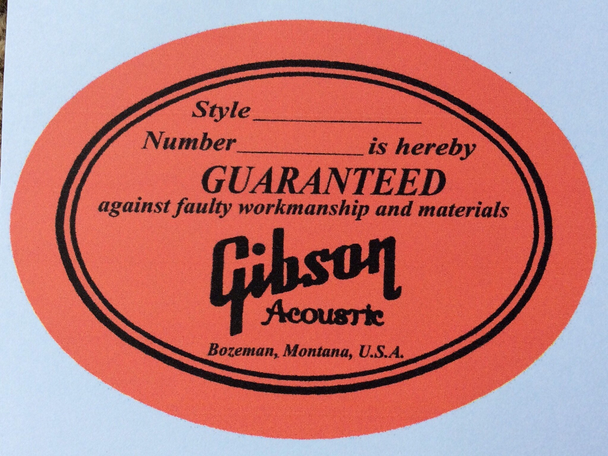 Gibson akustisches Soundhole-Label | Etsy
