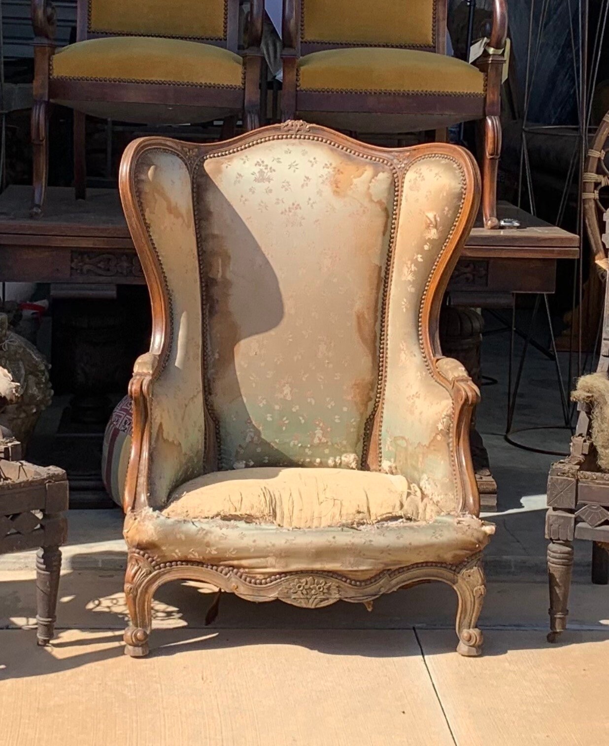 SOLD. Custom Chair for A James . French Antique Wingback - Etsy