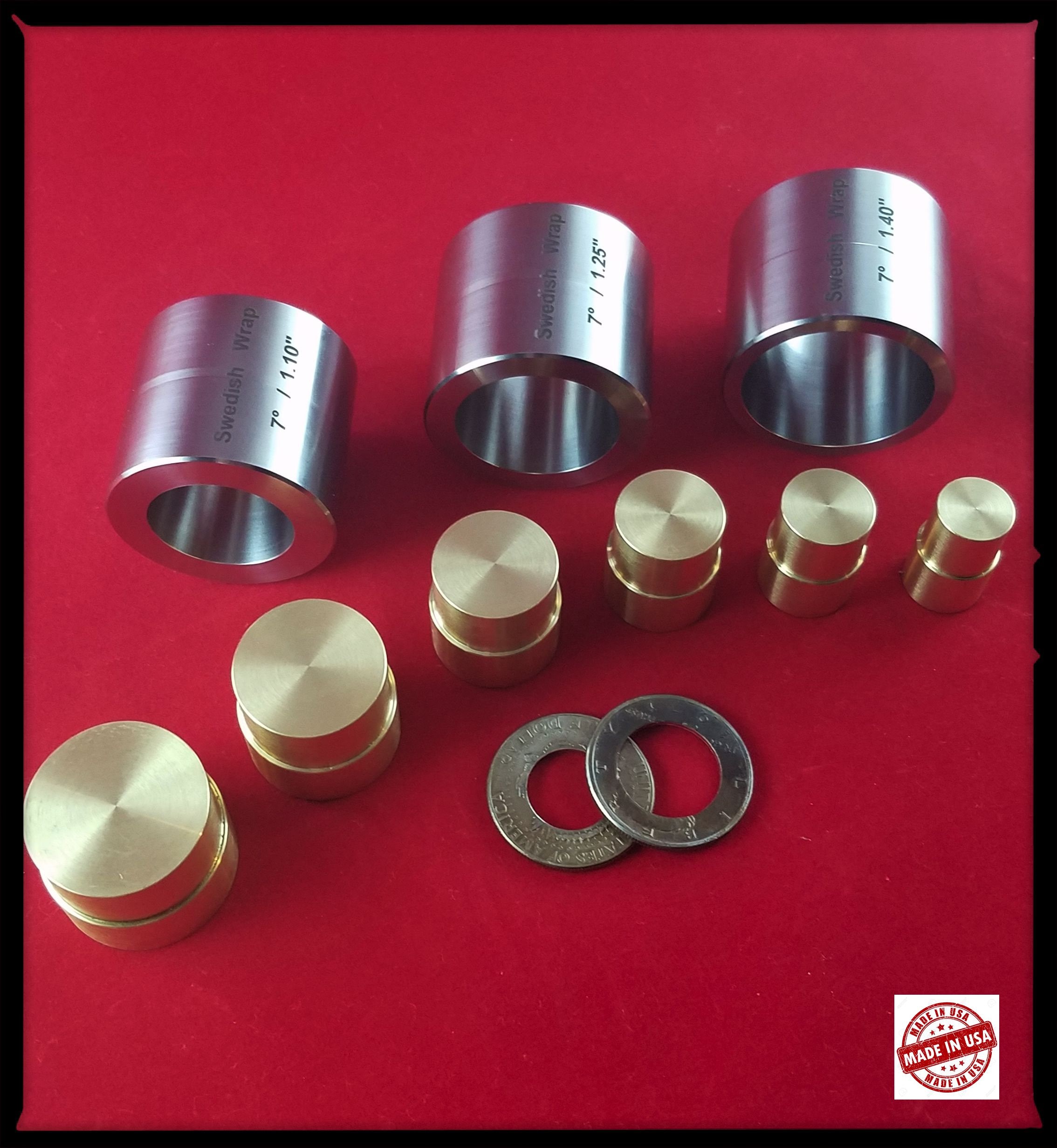 Swedish Wrap Die Set (3 Pcs.) With Double Sided Brass Plungers (6 Push ...