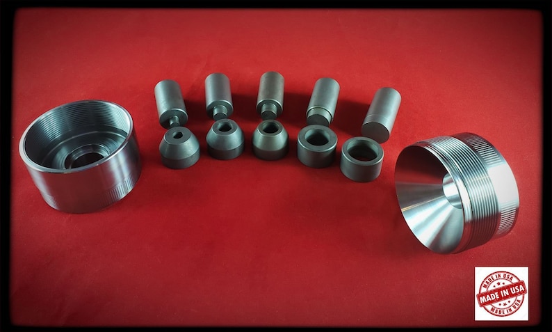 BIG Self Centering Coin Ring Punch Set, No Spacers Sizes 1/4", 3/8", 1/ ...