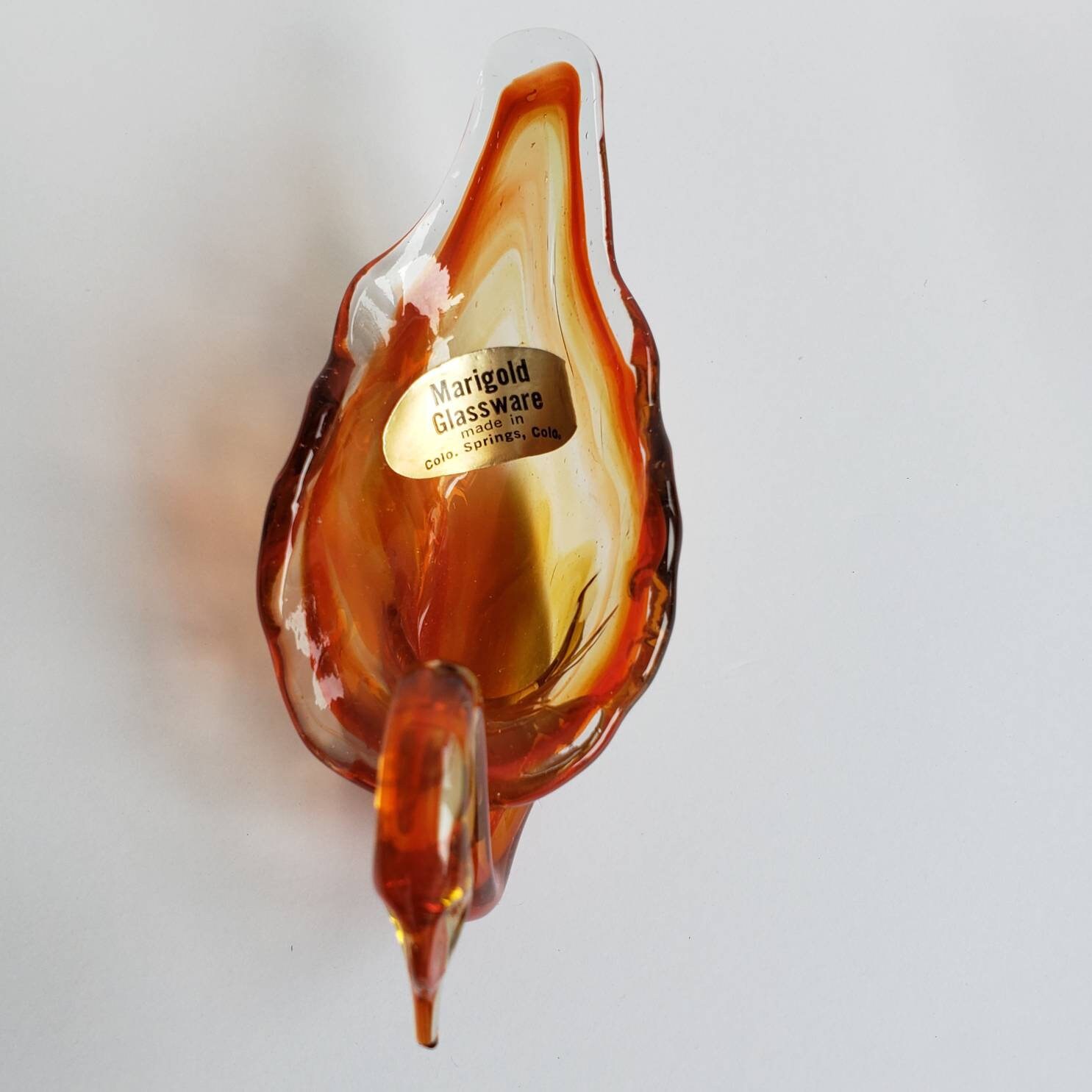 Vintage Marigold Glassware Glass Swan Dish Colorado Springs | Etsy