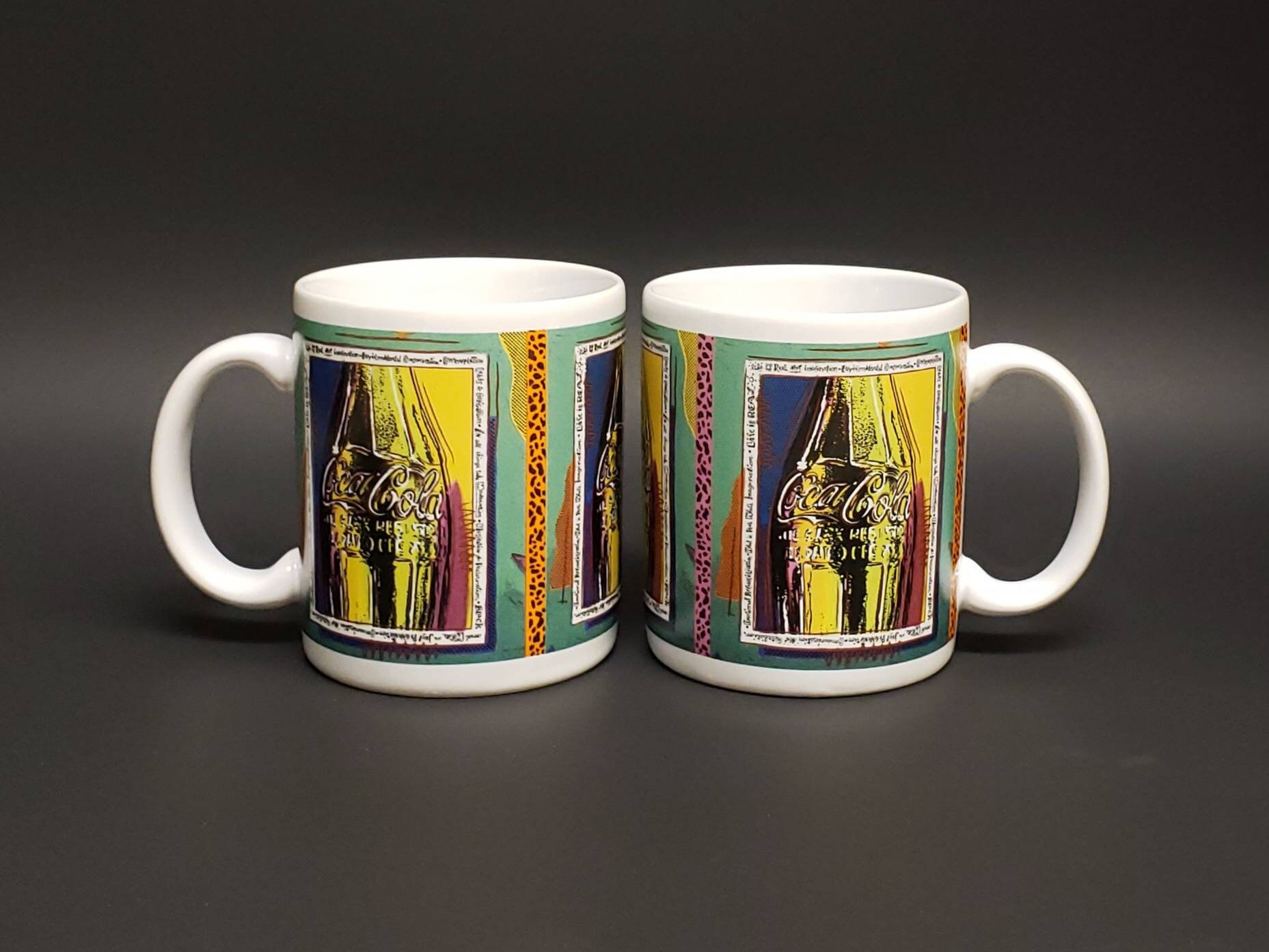 Vintage Coca Cola Coffee Mugs Set of 2 LIFE IS REAL Multi - Etsy UK
