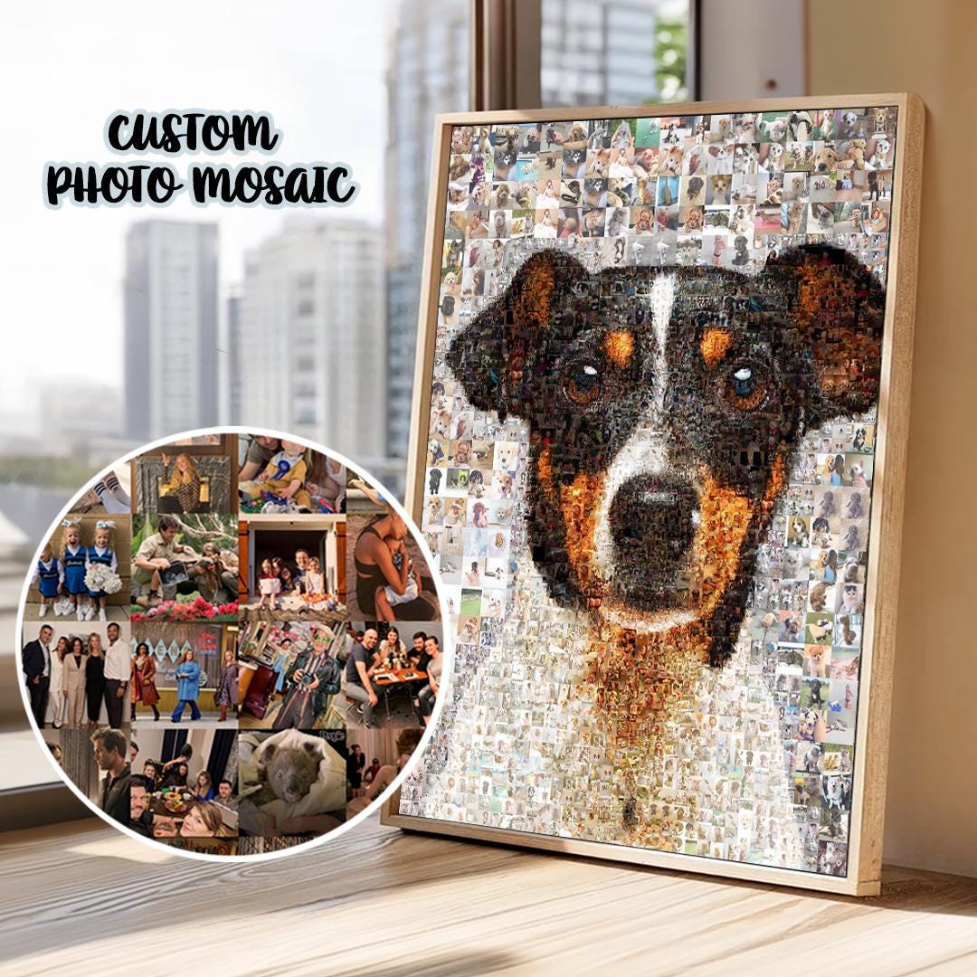 Dog Memorial Portrait, Pet Loss Gift, Pet Portrait, Collage From Pets ...