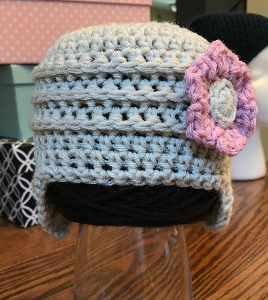 Crochet PATTERN: Earflap Flower Ridge Hat - Etsy
