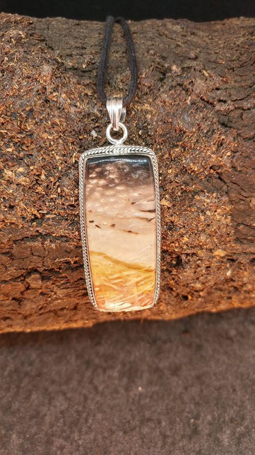 High Vibrational Petrified Palm Root 925 Pendant - Etsy