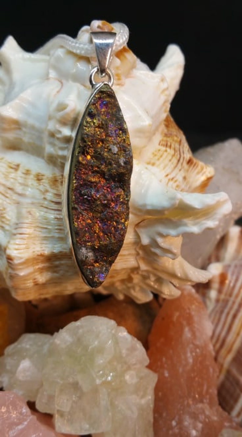 High Vibrational Irridescent Bornite 925 Silver Pendant - Etsy