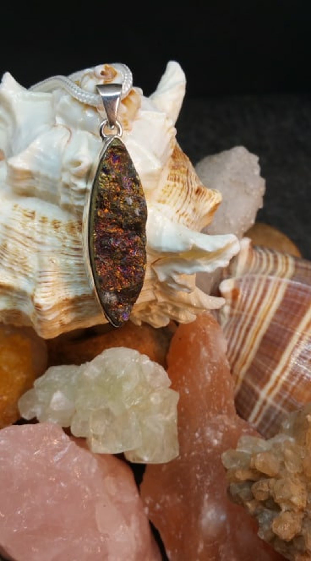 High Vibrational Irridescent Bornite 925 Silver Pendant - Etsy