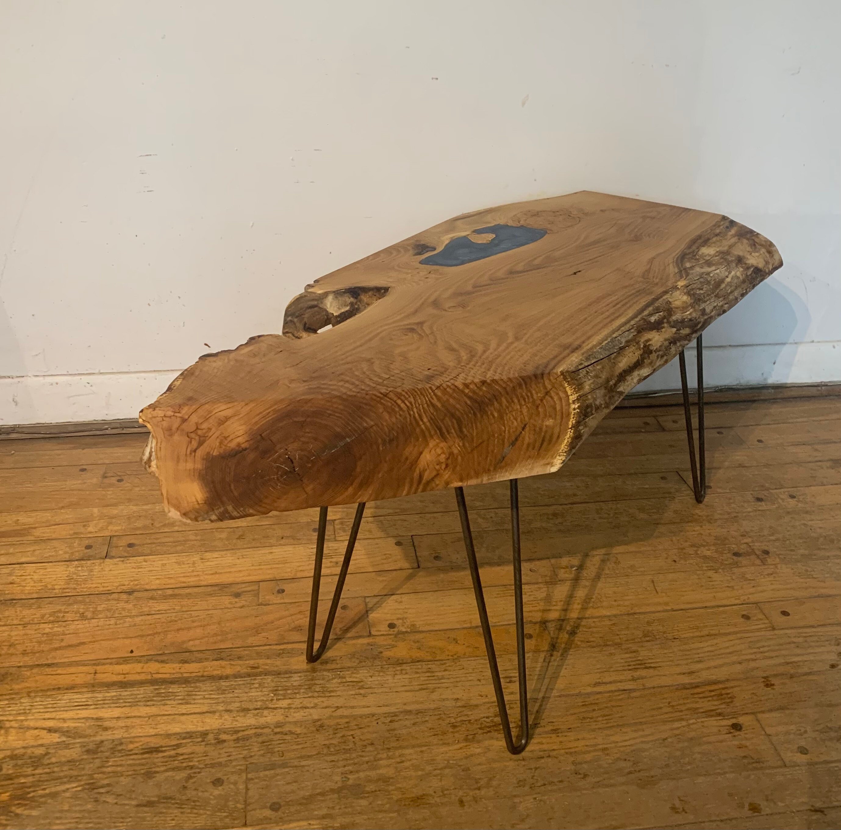 Black locust with epoxy coffee table | Etsy