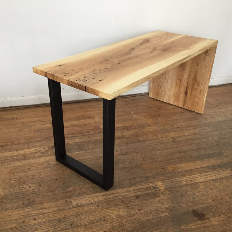 Hardwood waterfall desk | Etsy