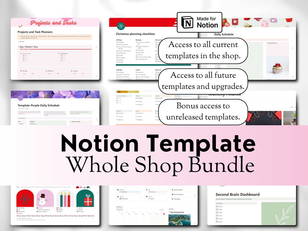 Notion Templates Whole Shop Bundle - Etsy Canada