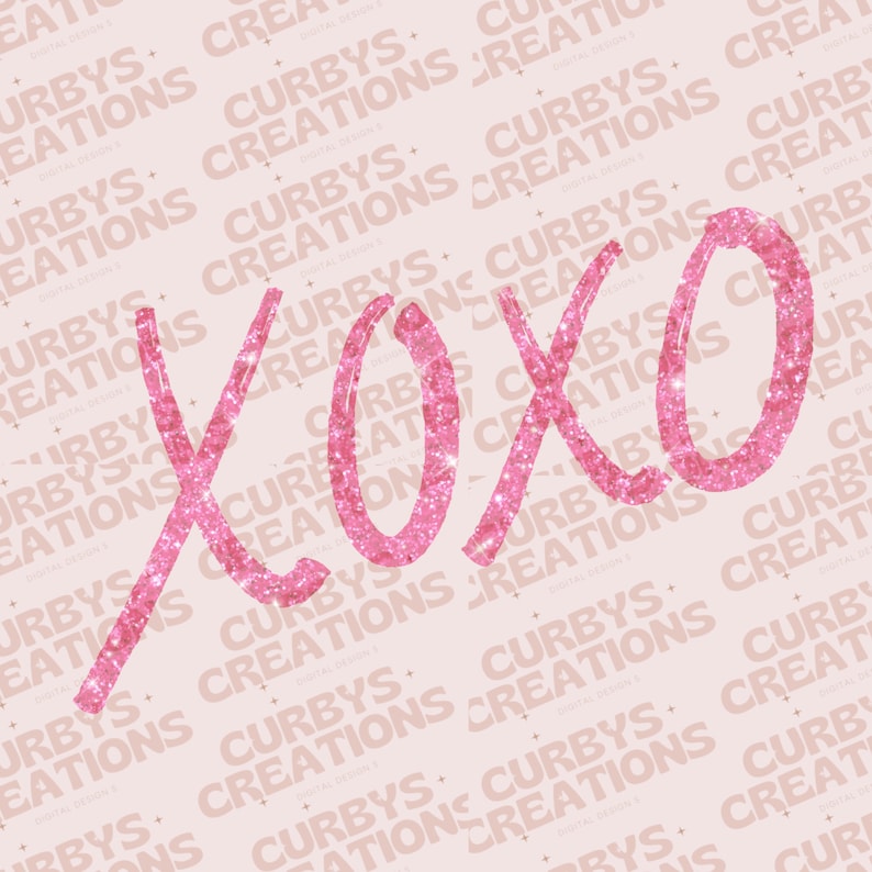 Xoxo Pink Glitter PNG Digital Design Sublimation Valentine Png ...