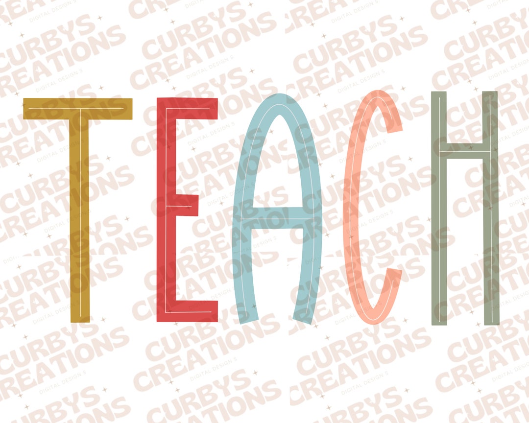 Teach Hand Lettering Sublimation Download, Png, Svg, Teacher, School ...