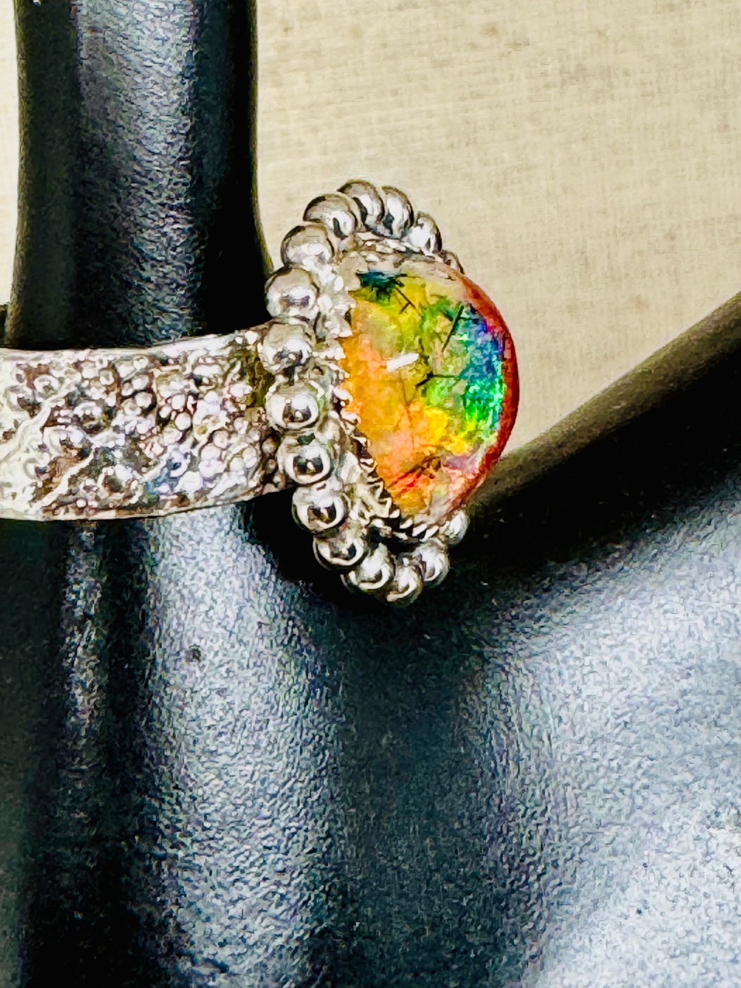 Super Cool Magical Matrix Opal is Surrounded by a Circlet of Silver ...