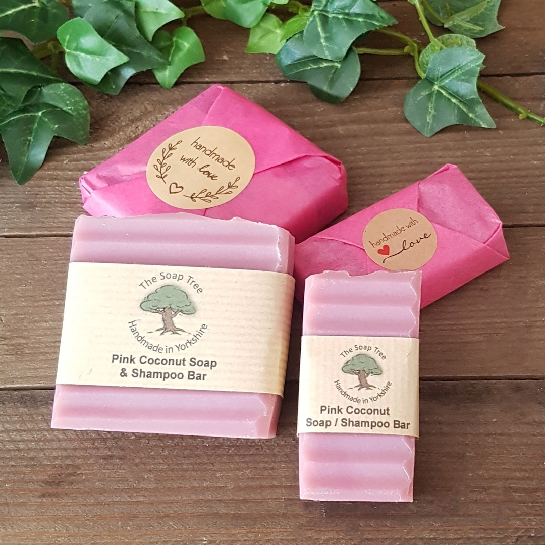 Pink Coconut Handmade Vegan Soap & Shampoo Bar. Cruelty Free, Parabens ...