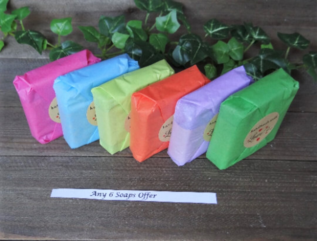 Pack of 6 Handmade Natural Soaps. Vegan Only If Requested. Approx. 500g ...