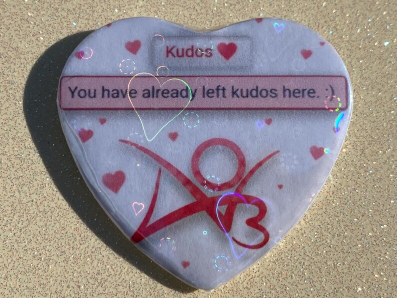 Fan Fiction Kudos 2" Heart Shaped Pin Back Button - Etsy