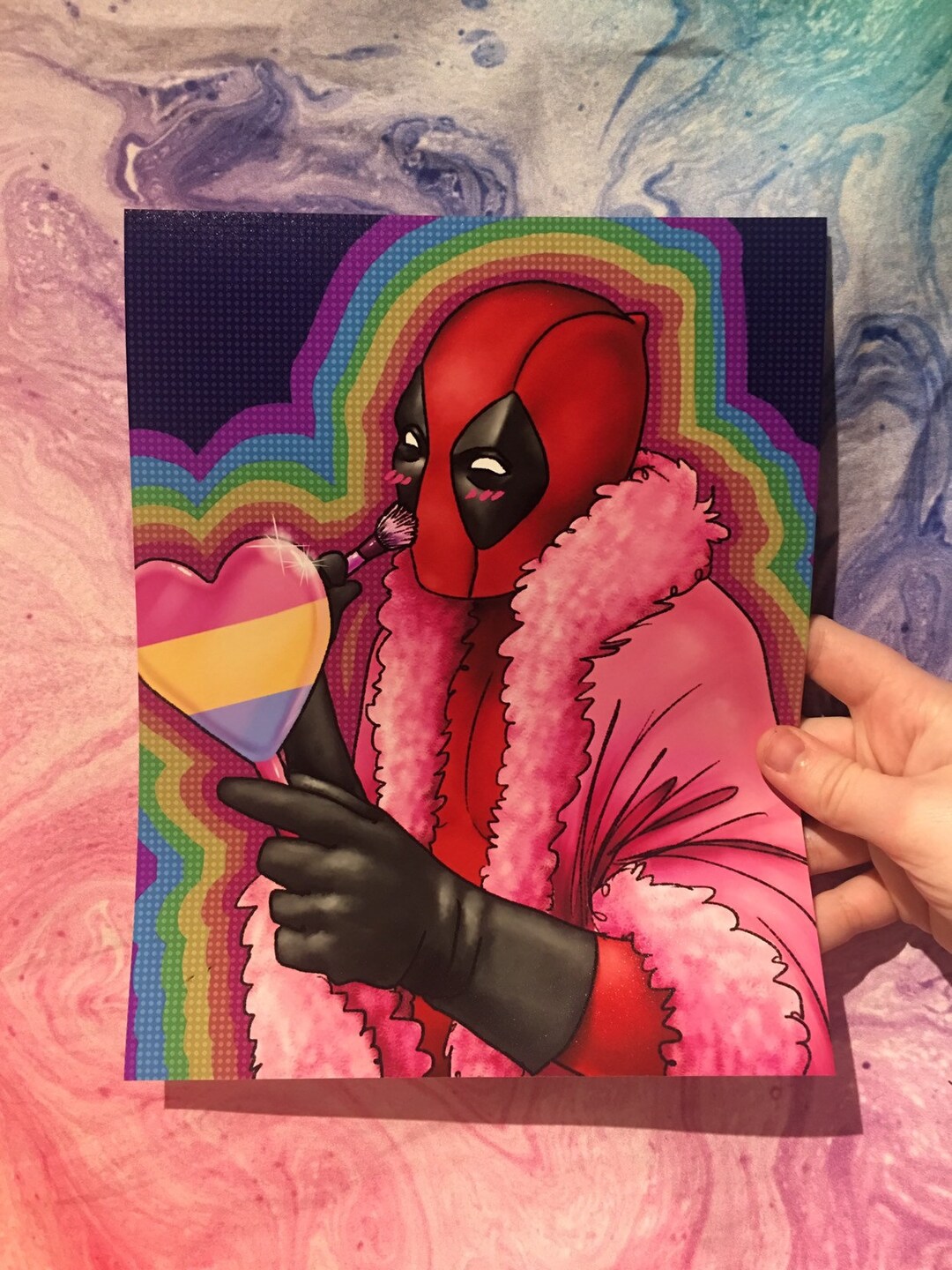 Pretty Deadpool - Marvel Inspired Print - Etsy