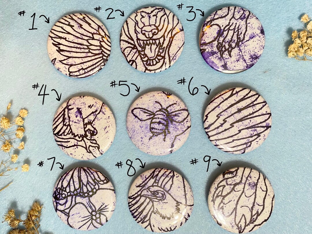 Tattoo Stencil Pins Real Tattoo Stencil Paper 2 Pin Back Buttons - Etsy