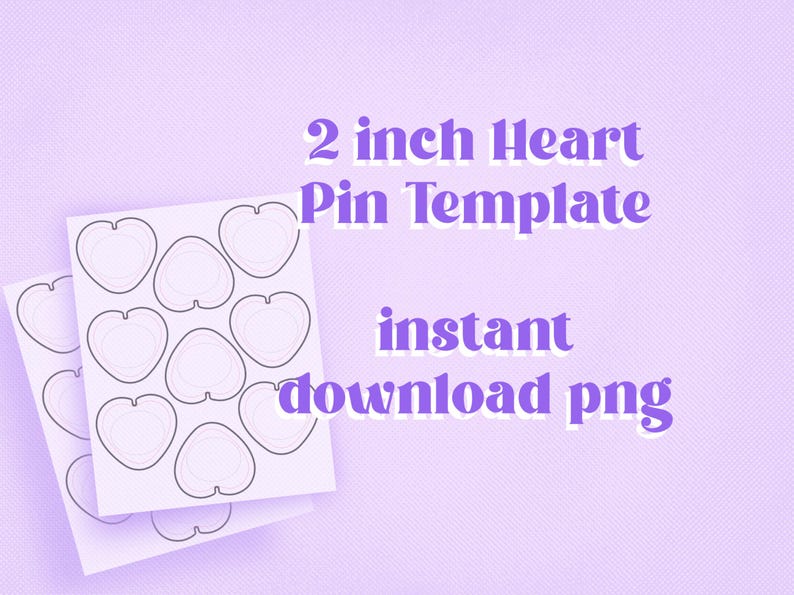 Instant Download Template for Making 2 Inch Heart Buttons - Transprent ...