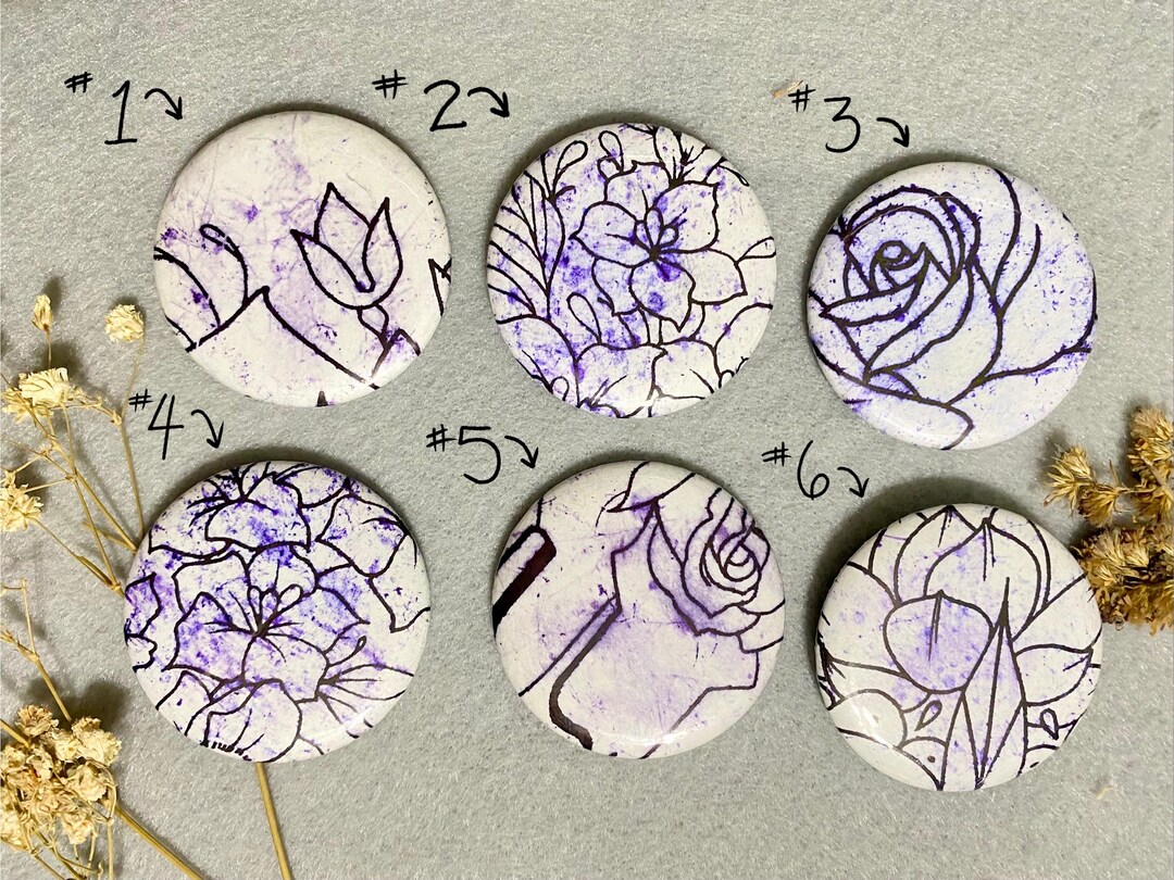 Tattoo Stencil Pins Real Tattoo Stencil Paper 2 Pin Back Buttons - Etsy