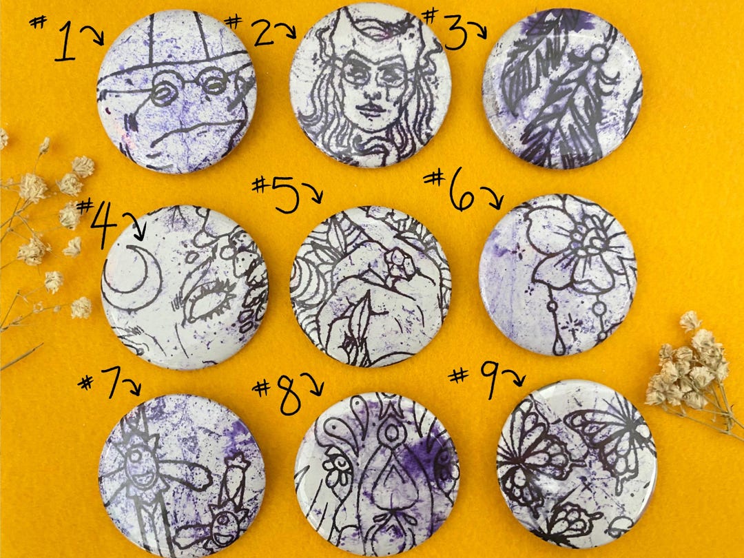 Tattoo Stencil Pins — Real Tattoo Stencil Paper 2” Pin Back Buttons - Etsy